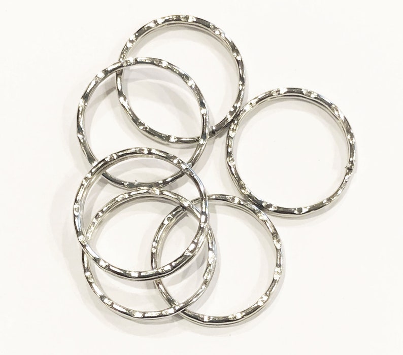 20 Pcs Silver Finished Key Rings 25mm Bulk Silver Key Rings - Etsy