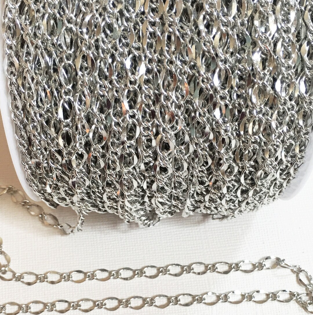 Antique Silver Plated Hammered Chain: Soldered Figure 8, 10ft Spool - Etsy