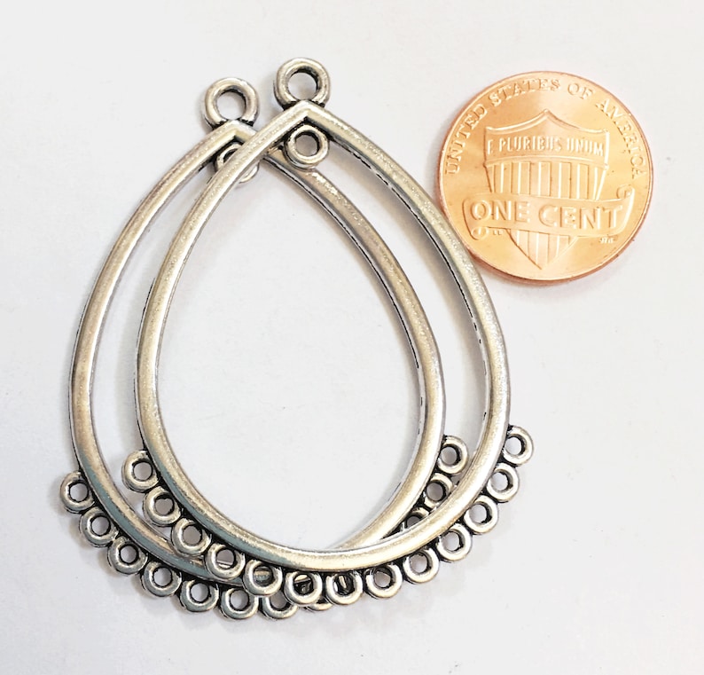 20 Pcs Gold Tone Teardrop Hoop 47x36mm Earring Hoops With - Etsy