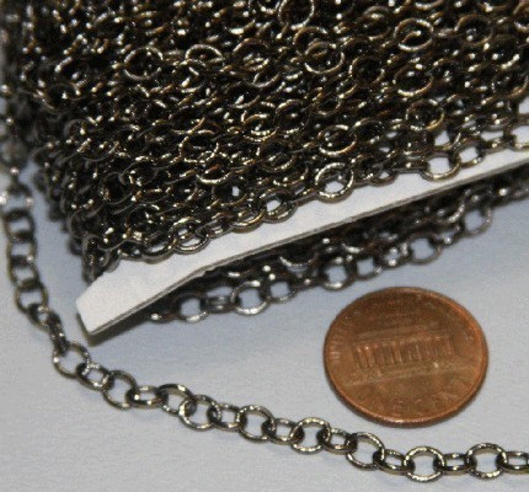 3ft SAMPLE Chain Gunmetal Round Cable Chain 4x5mm - Soldered Links - Etsy