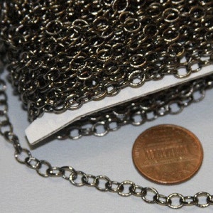 3ft SAMPLE Chain Gunmetal Round Cable Chain 4x5mm - Soldered Links - Etsy