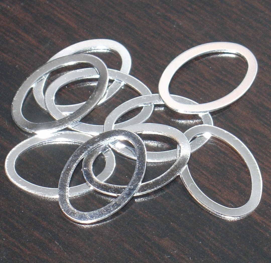 10 Pcs Silver-plated Brass Oval Drop 22x15mm - Etsy