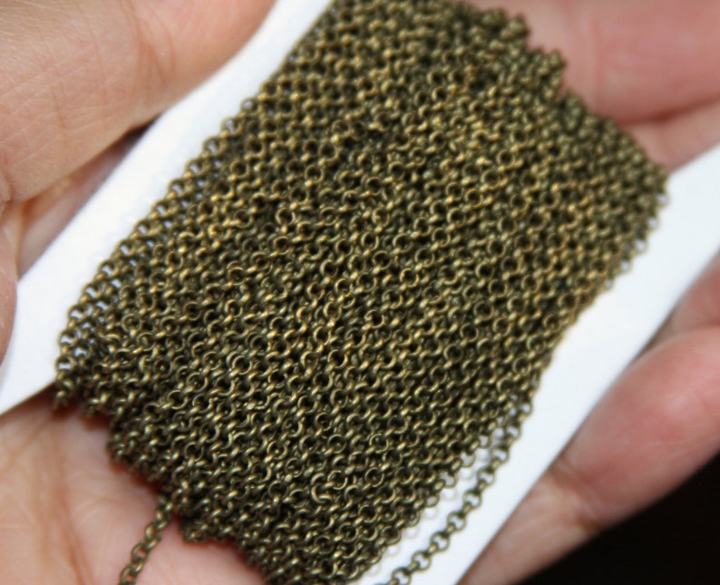 32ft Antique Brass Rollo Chain, 2mm Solder Links - Etsy