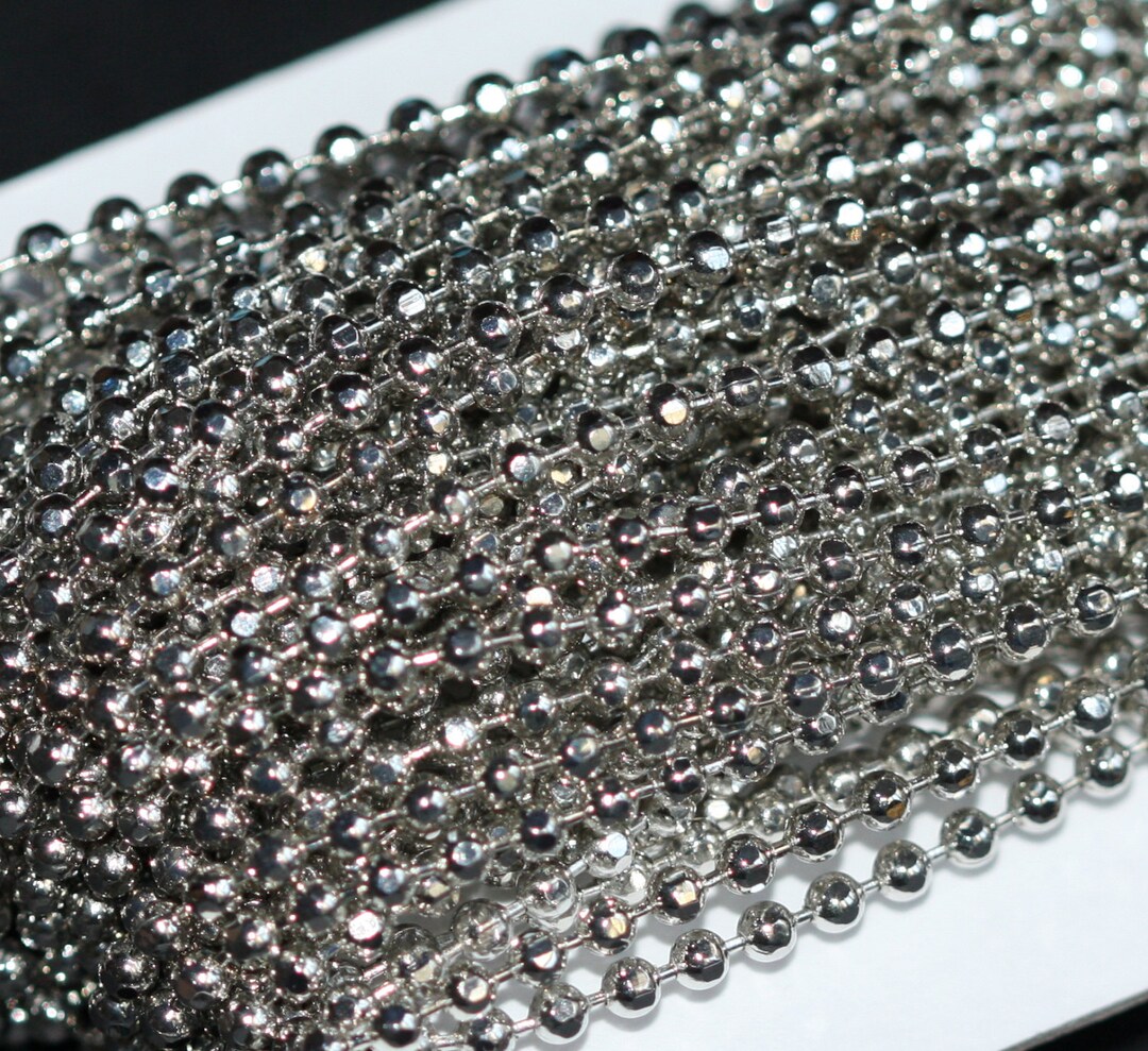 100 Ft Spool Antique Silver Plated Brass Faceted Ball Chain 2.4mm - Etsy