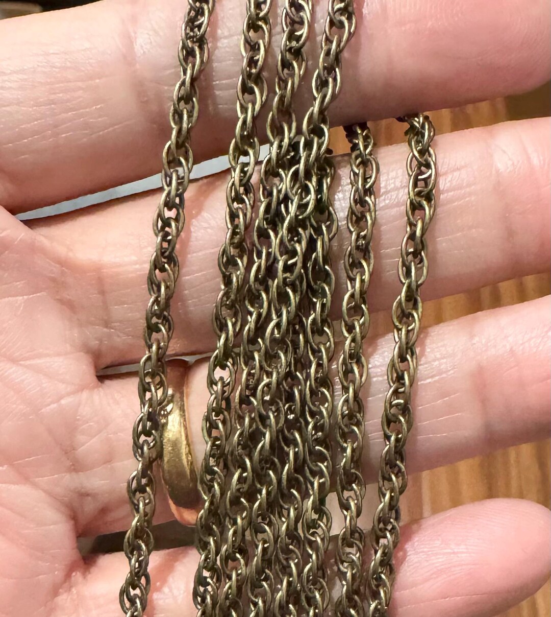 15 Ft Antique Brass Plated Rope Chain 3.5x3mm - Etsy
