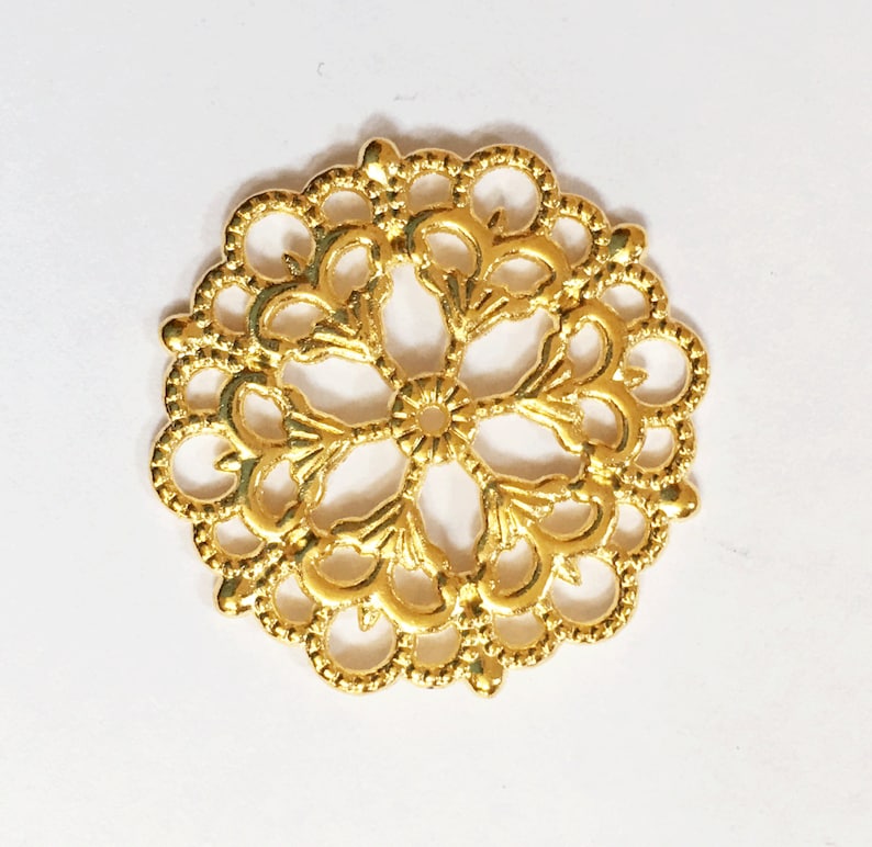 4 Pcs of Gold Plated Filigree Focal Pendant 29mm Gold - Etsy