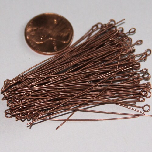 100 Antiqued Copper Headpin 24 Gauge 1.75 Inch - Etsy