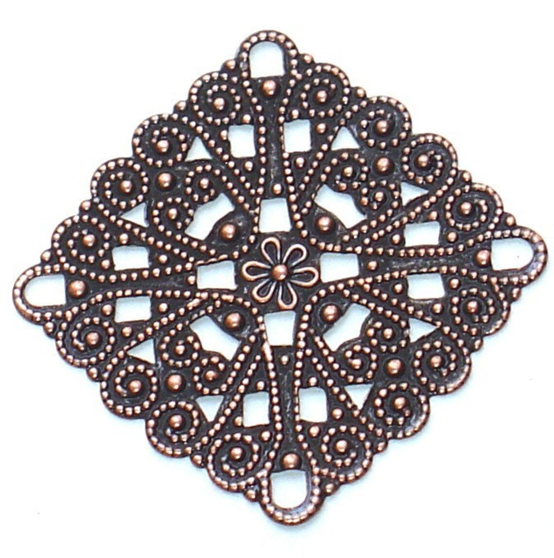 10 Pcs Antiqued Copper Square Filigree Finding 28mm - Etsy