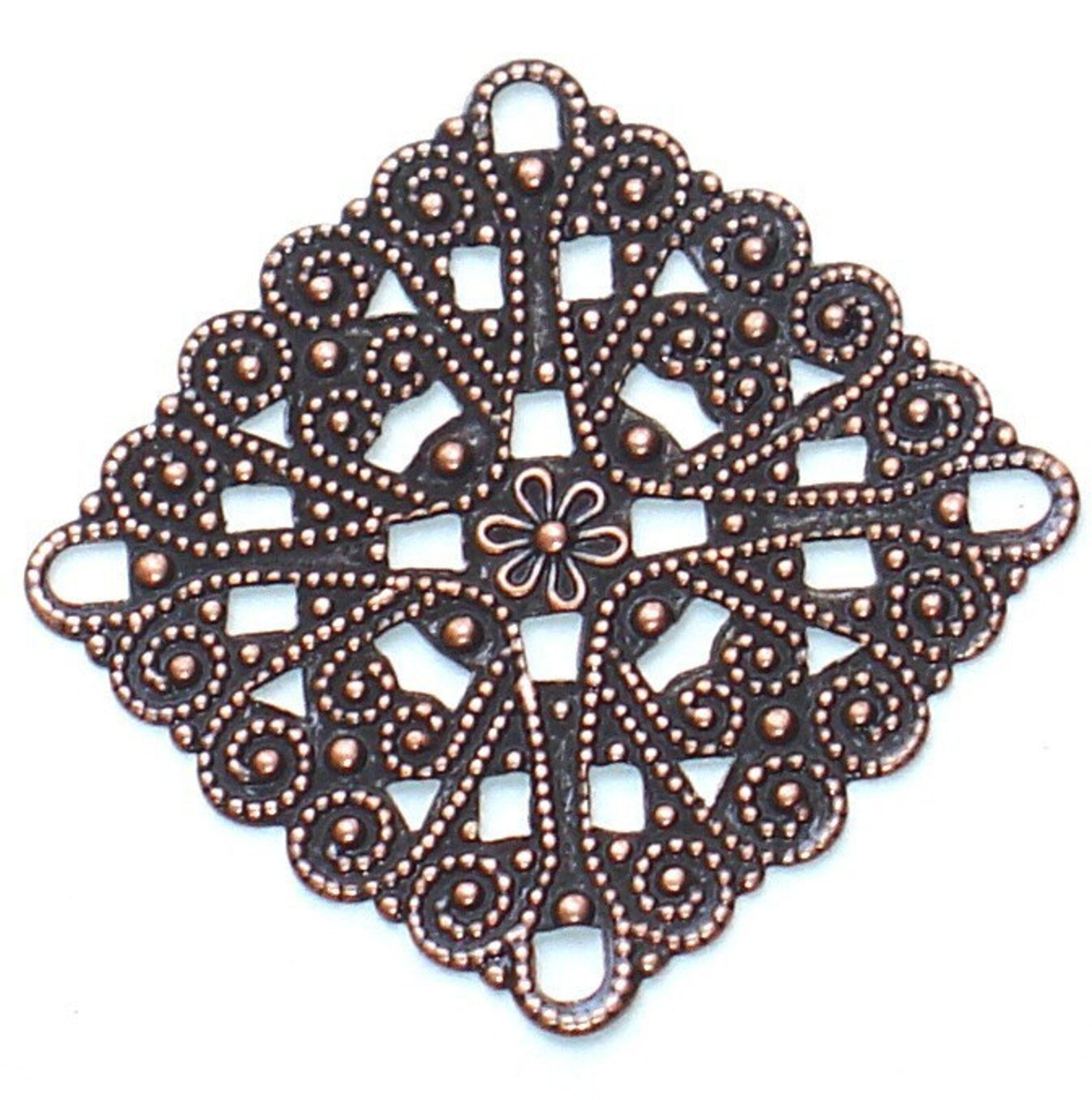 10 Pcs Antiqued Copper Square Filigree Finding 28mm - Etsy