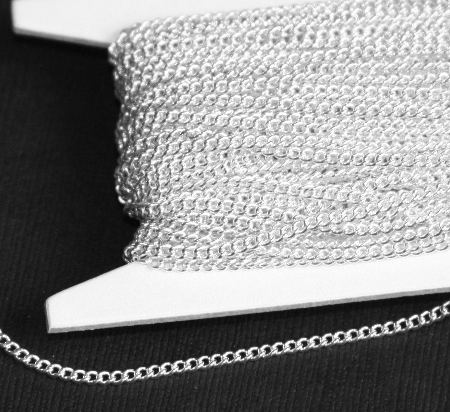 10ft Silver Finished Small Curb Chain 2.2 Mm Soldered Links | Etsy