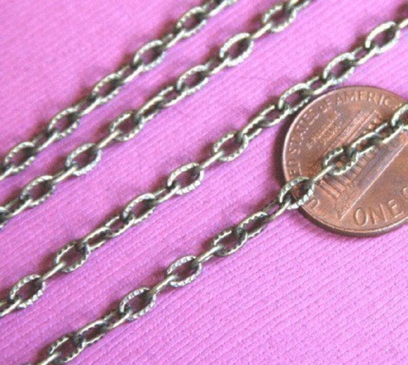 Sample 3ft Antiqued Brass Finished Texture Cable Chain 3x5mm - Etsy