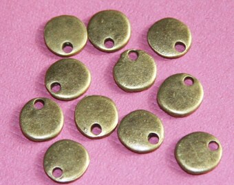 100 Pcs of Antique Brass Finished Coin Drop 10mm - Etsy