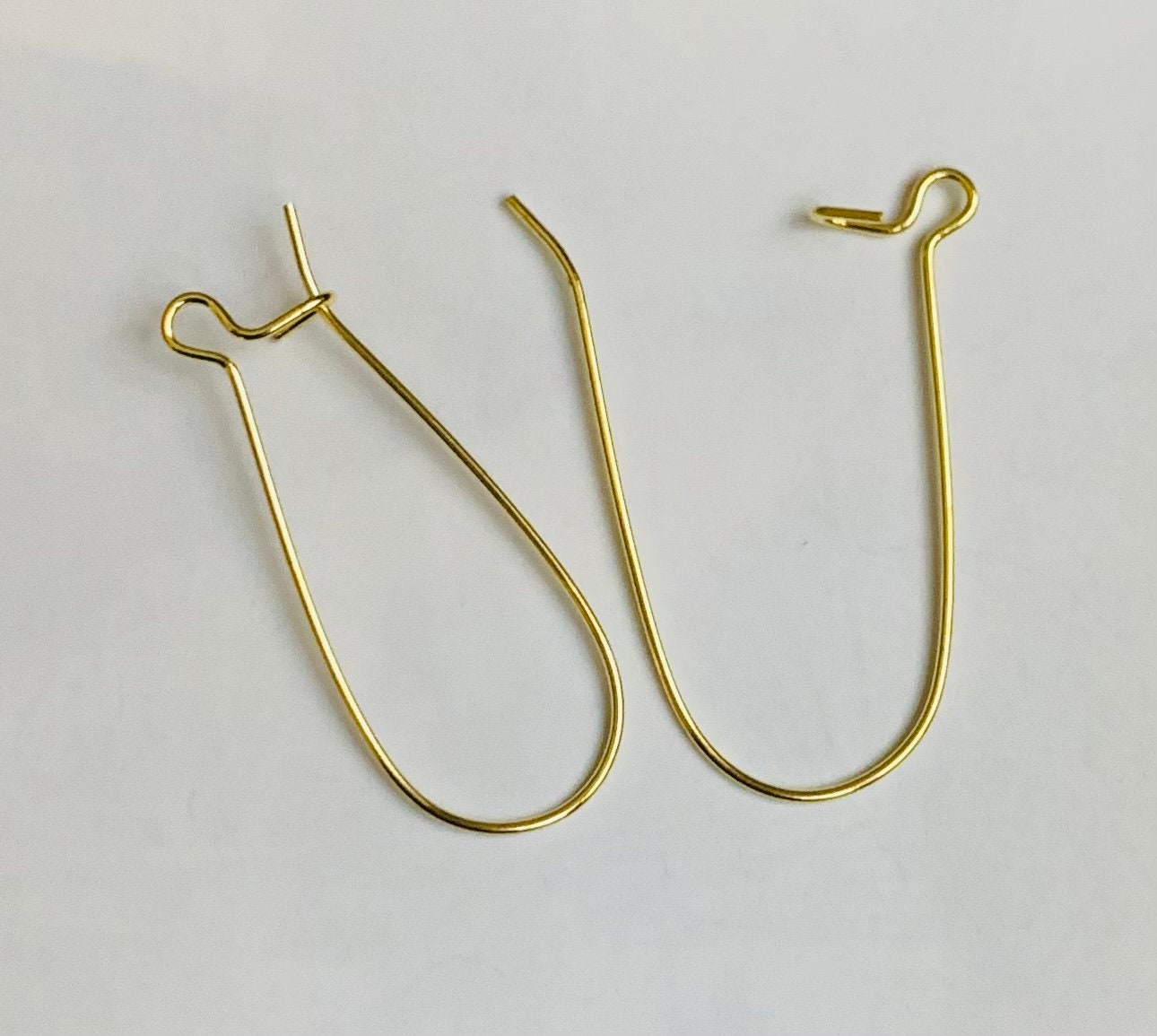 50 Pcs Yellow Gold Kidney Ear Wire 33x14mm Gold Earring Hooks | Etsy