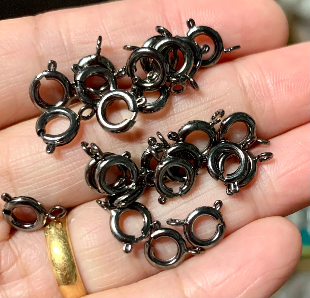 25 Gunmetal Plated Brass Spring Ring Clasp 10x7mm - Etsy