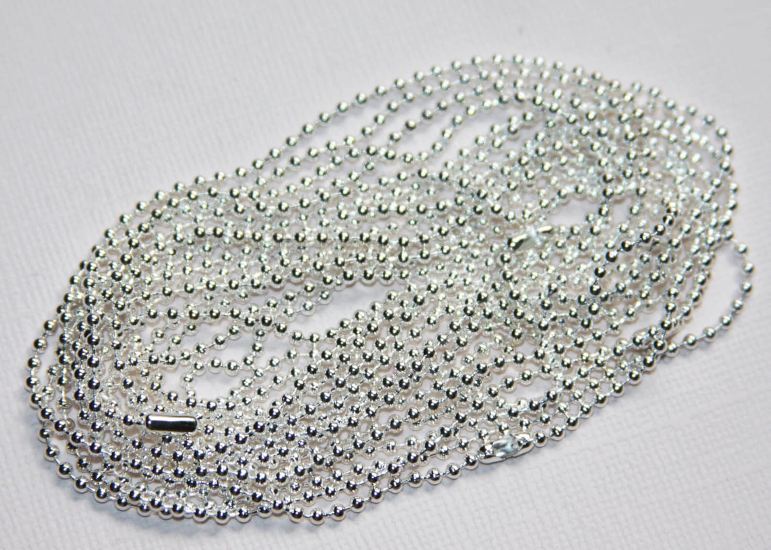 5 Strands 24 Inch Silver Plated Ball Chain With Connector - Etsy