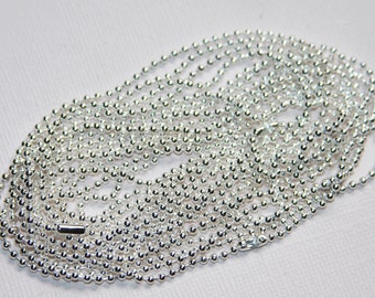 12 Ft. Spool of Rhodium Plated ROUND Ball Chain 1.5mm Ball - Etsy
