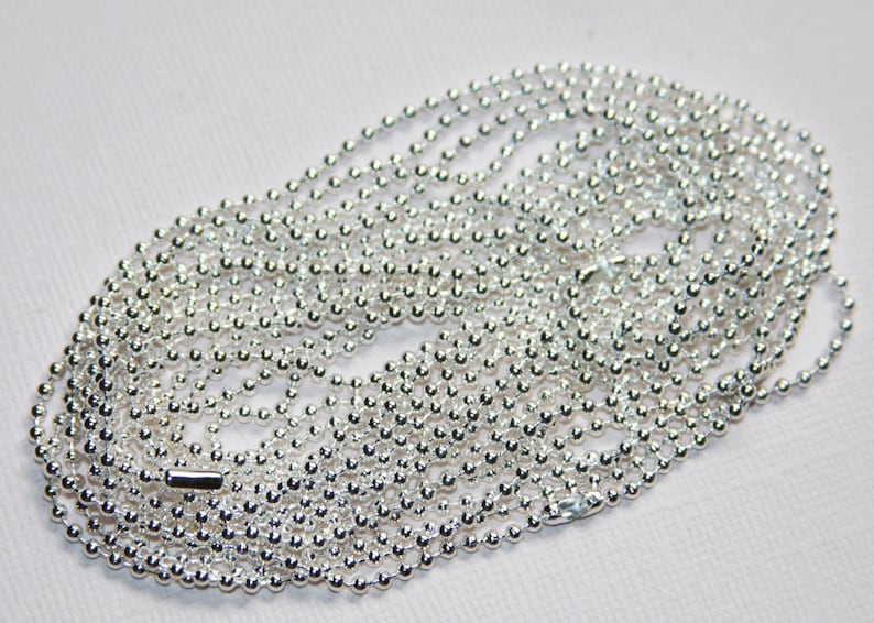 5 Strands 24 Inch Silver Plated Ball Chain With Connector - Etsy