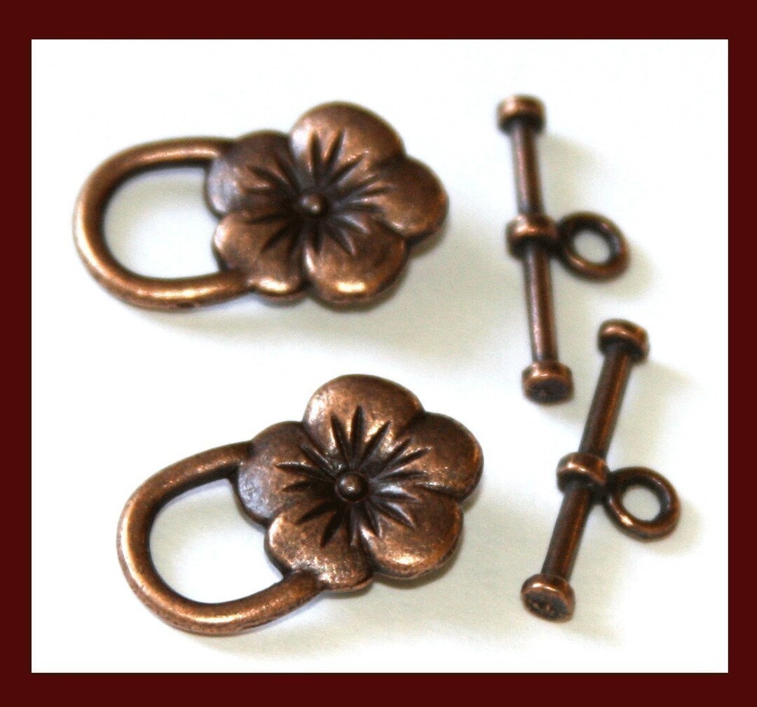 30 Sets of Antiqued Copper Flower Clasps 22x14mm - Etsy