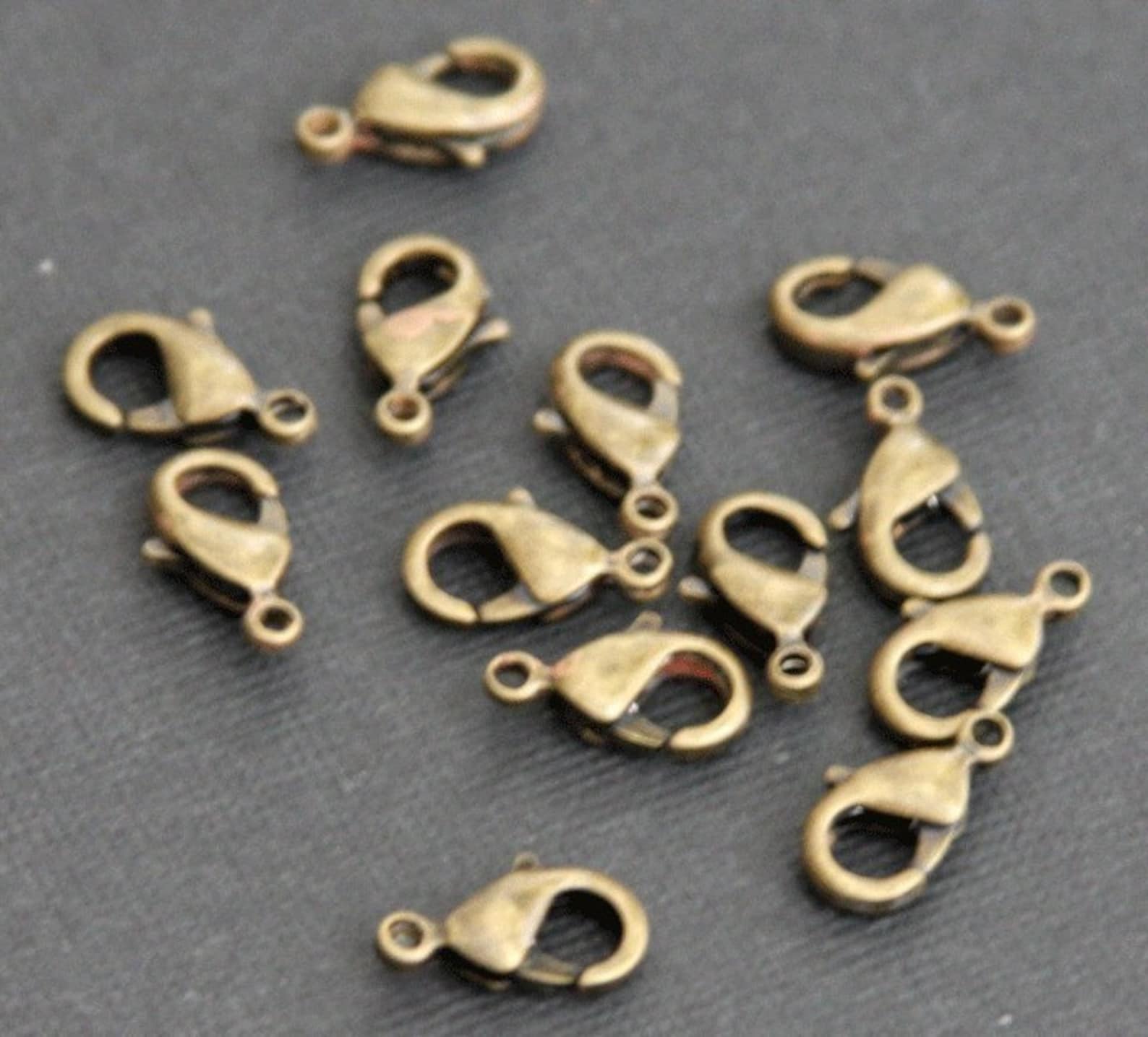 10 Pcs of Solid Brass Lobster Claw Clasp 12x7mm Antiqued | Etsy