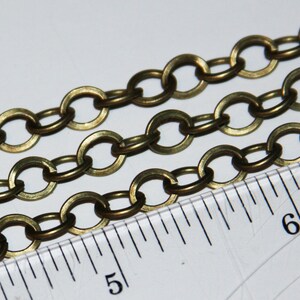 5ft Antique Brass Flat Round Cable Chain 6mm: Charm Bracelet Chain - Etsy