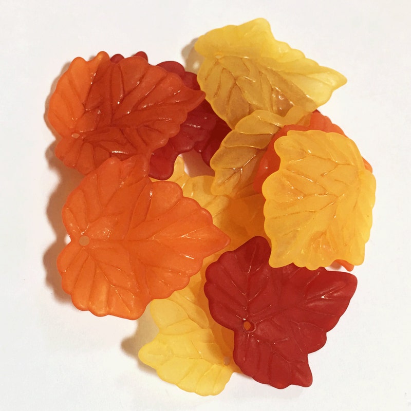 Acrylic Leaf Charms - Etsy