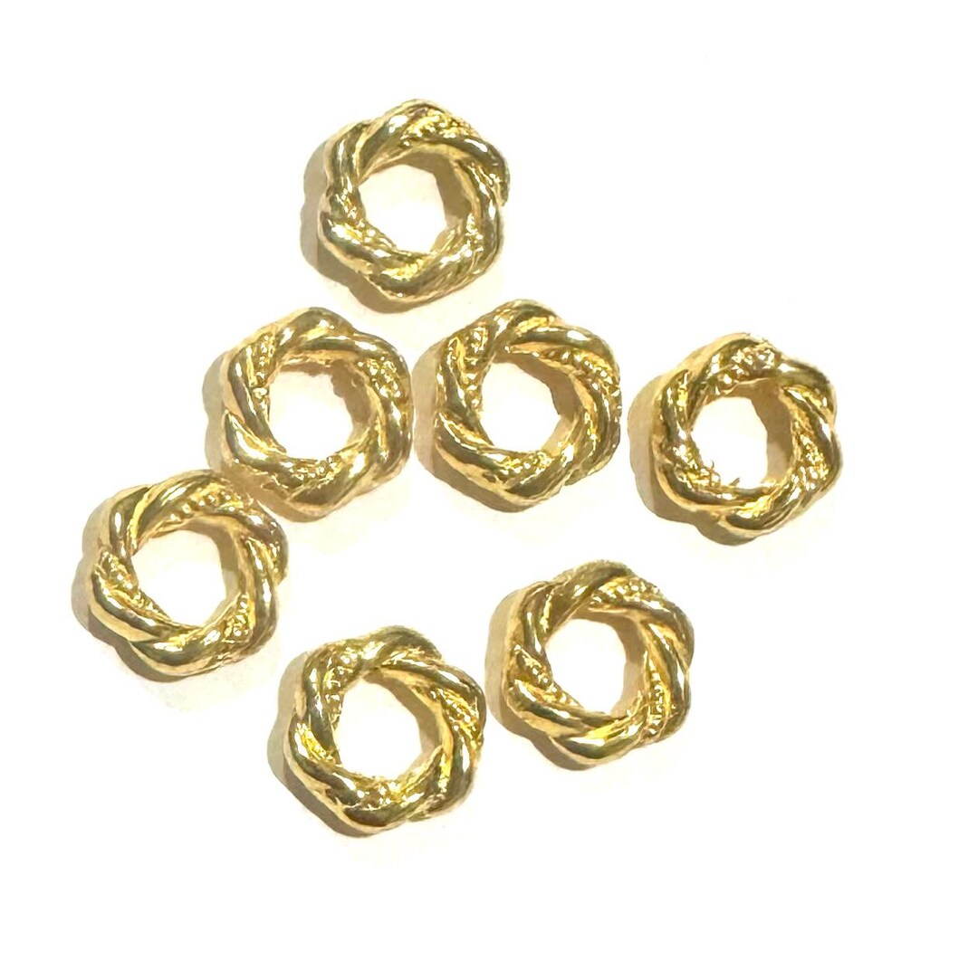 20 Double Sided Gold Twisted Connector Ring 11 Mm, Bulk Connector Rings ...