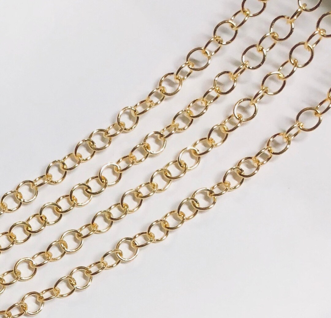 10ft Gold Plated Round Cable Chain 7mm - Etsy