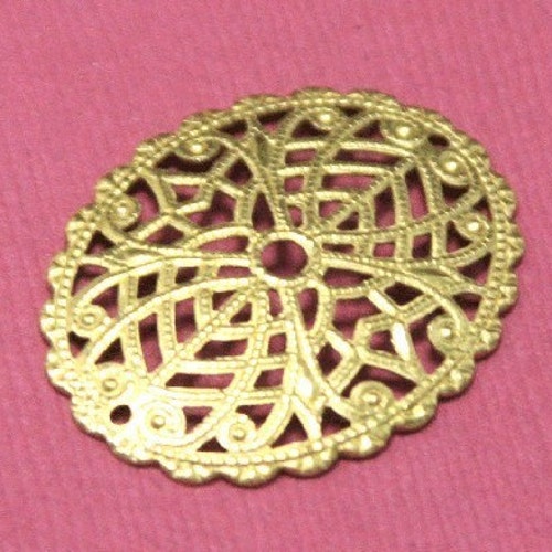 Gold Plated Brass Filigree Round 22mm 12 Pcs - Etsy