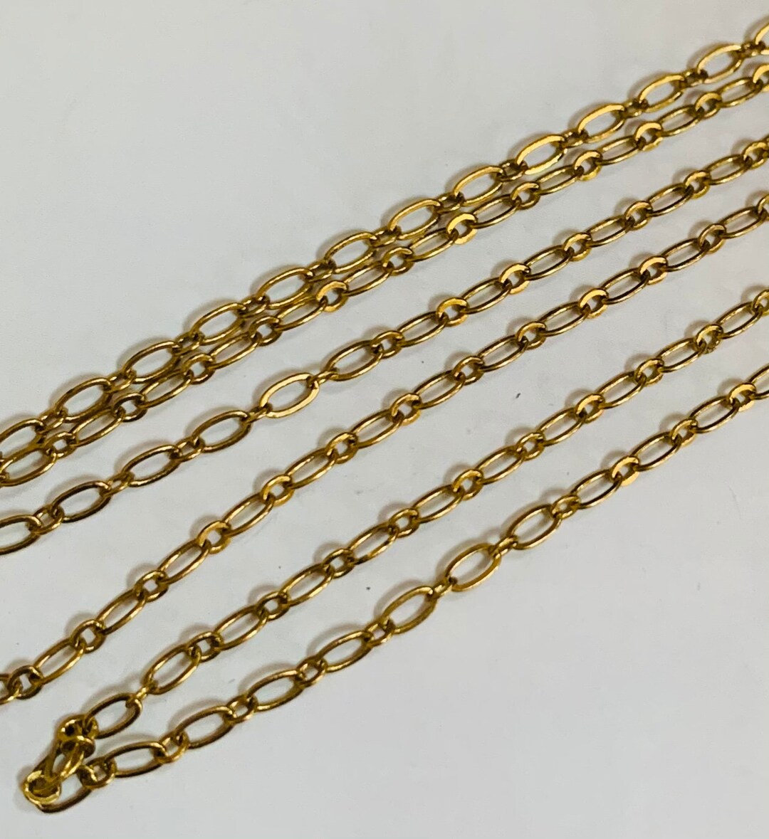 Antique Gold Plated Brass Chain: 4x2mm Soldered Links, 10ft Bulk Chain ...