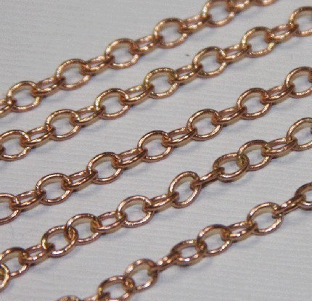 8 Ft Rose Gold Finish Brass Round Cable Chain 4x5mm - Soldered Links - Etsy