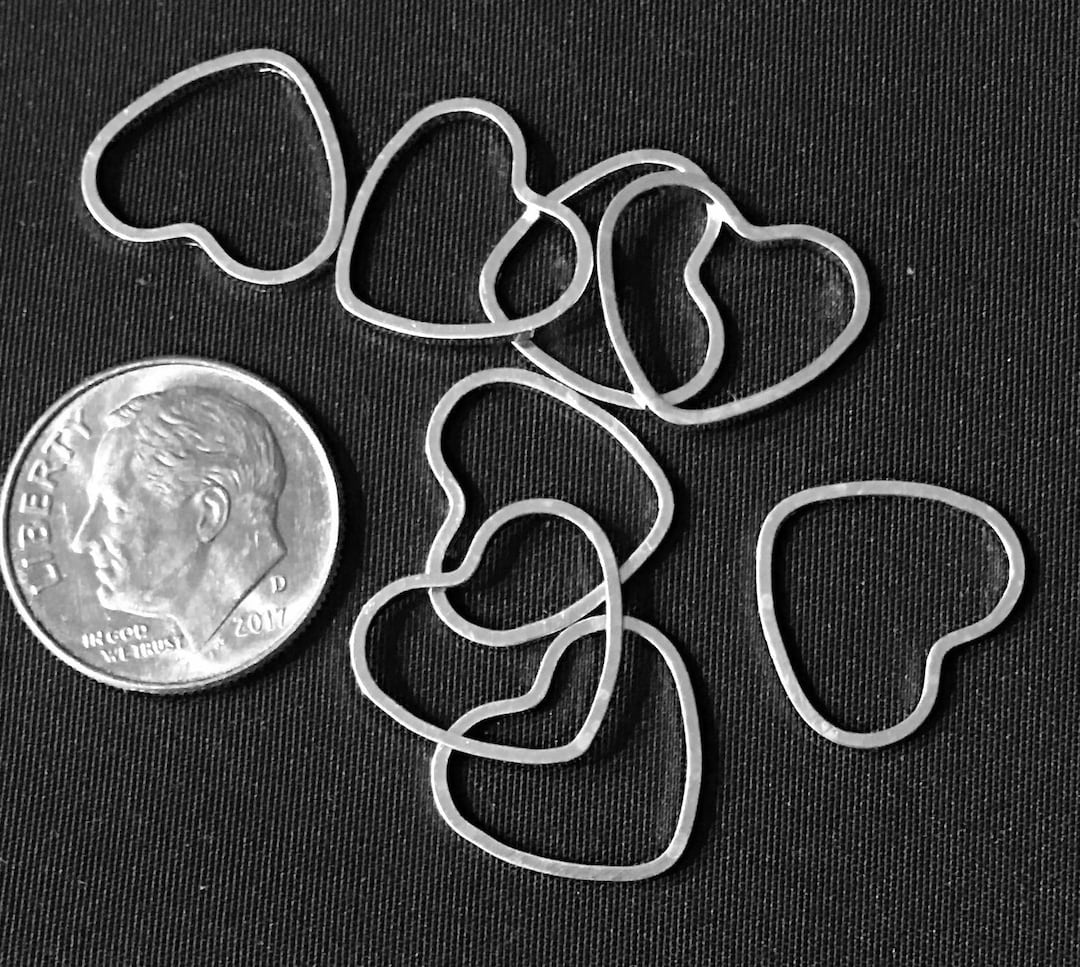 30 Silver Plated Brass Heart Links: 14mm Connectors - Etsy