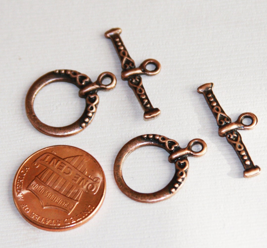 10 Sets of Antiqued Copper Fancy Toggle Clasps 18x15mm - Etsy