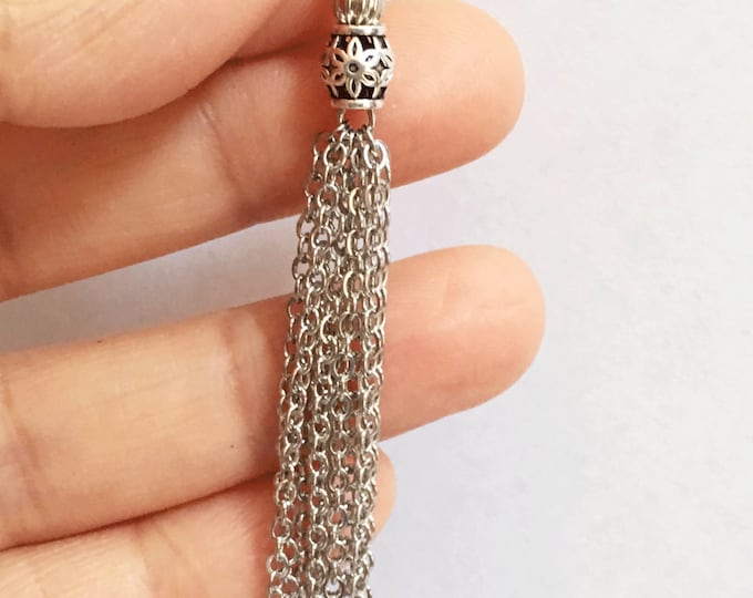 2 Antique Silver Finished Tassel Antique Silver Chain Tassel - Etsy