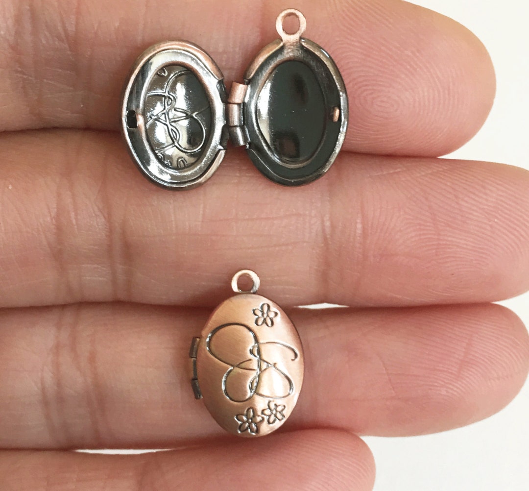 5 Pcs of Antique Copper Plated Brass Oval Locket Pendant - Etsy