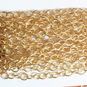100ft Spool Light Gold Plated Round Cable Chain 4x5mm , Gold Bulk Chain ...