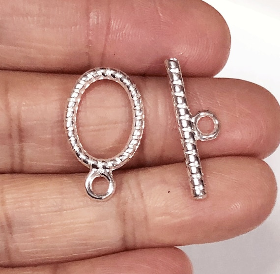 50 Sets Silver Plated Oval Toggle Clasps Bulk Silver Twisted - Etsy