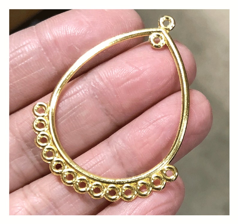 20 Pcs Gold Tone Teardrop Hoop 47x36mm Earring Hoops With - Etsy