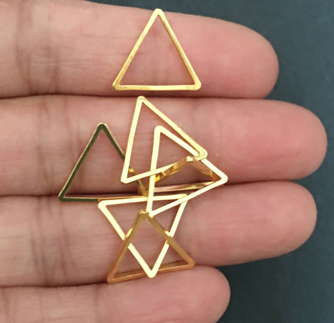 50pcs Gold Color Brass Triangle Links 15x13mm, Bulk Triangle Linking ...