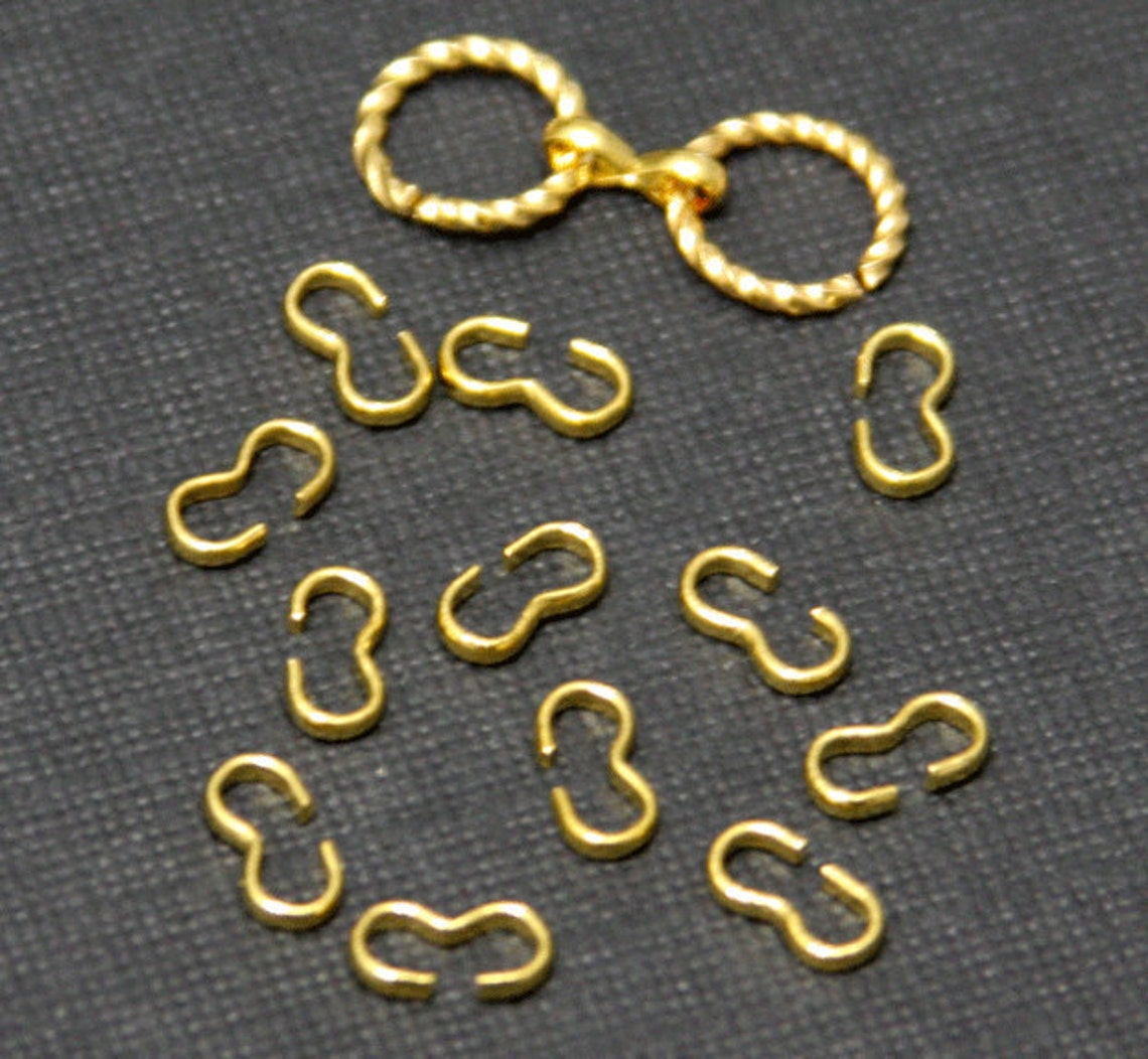 50 Pcs Gold Color Color 3 Shape Connector Links 8x4mm - Etsy