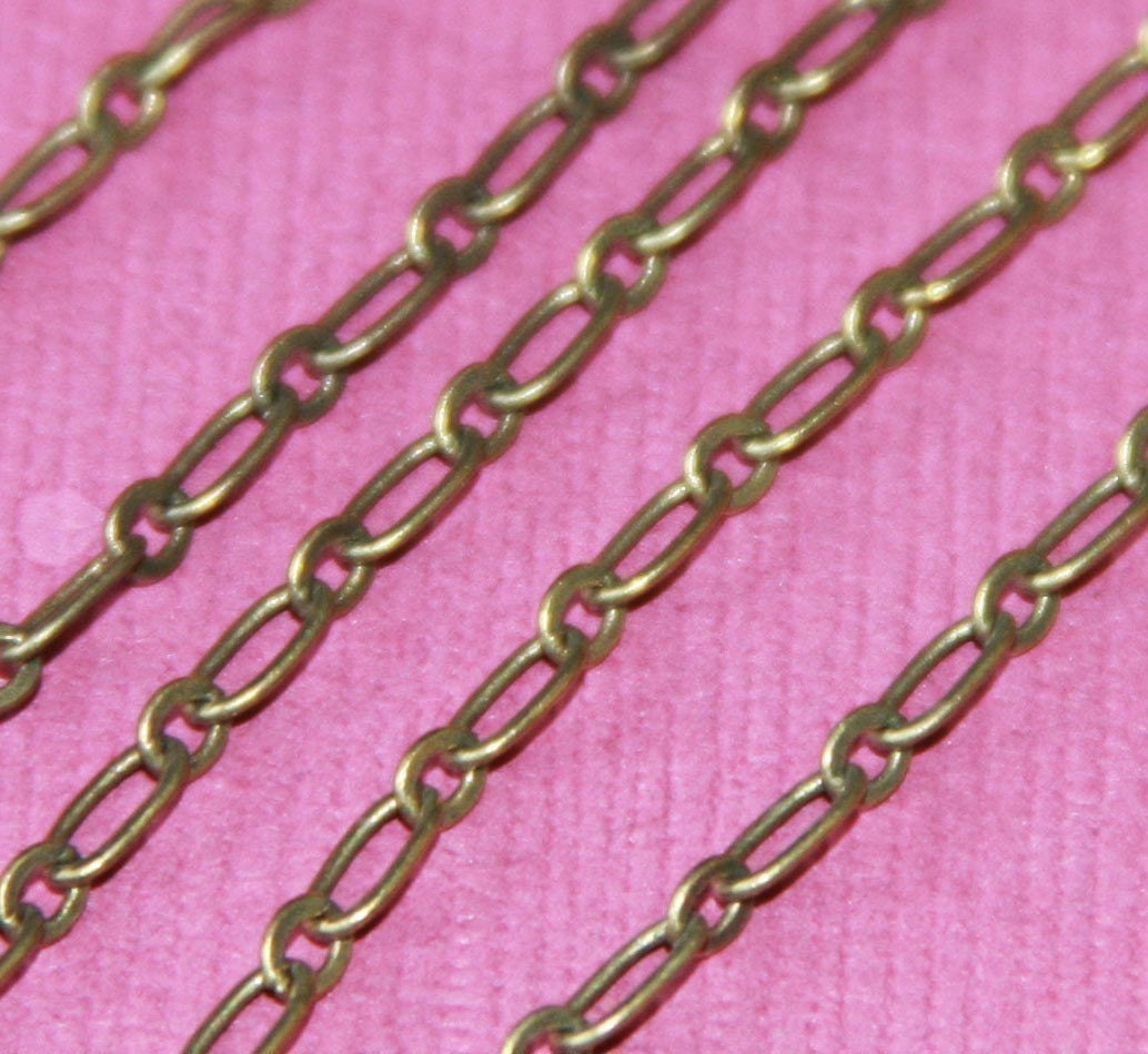 10ft Antiqued Brass Long and Short Chain 4x2mm Soldered - Etsy