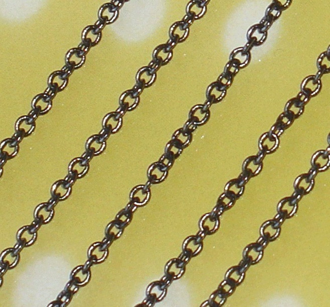 100 Ft Spool Gunmetal Plated Soldered Round Cable Chain - Etsy