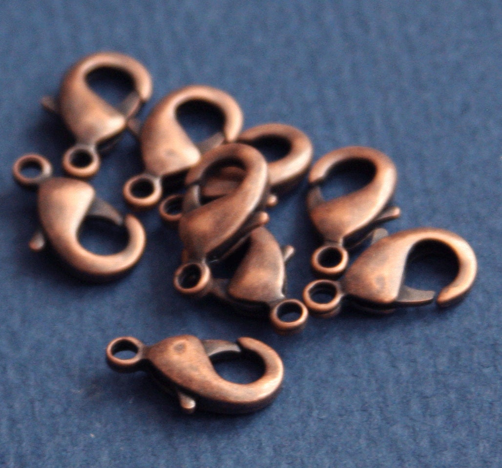 10 Pcs of Antique Copper Lobster Clasps 15x8mm - Etsy