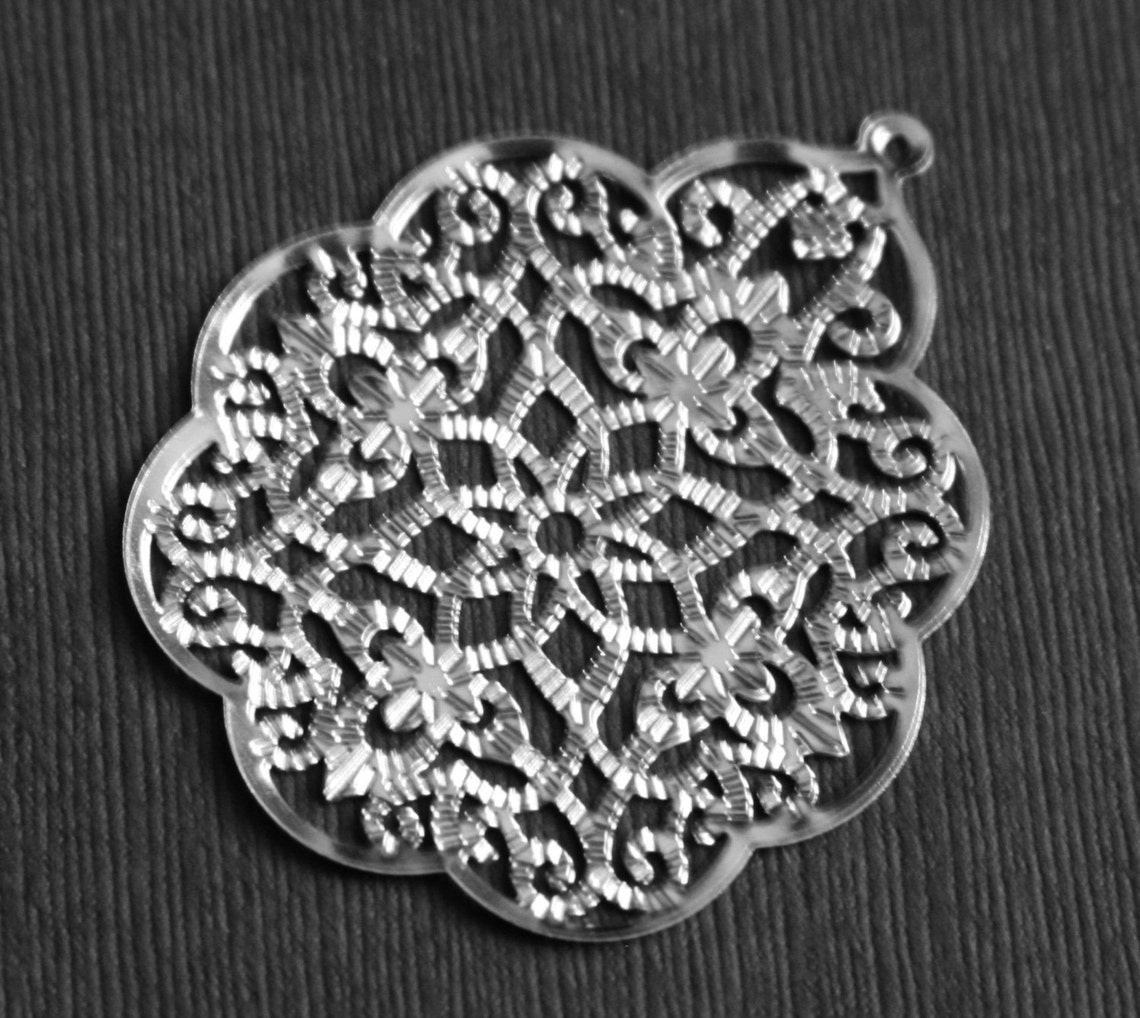 10 Pcs Silver Plated Filigree Pendant Stamped Filigree Drops - Etsy