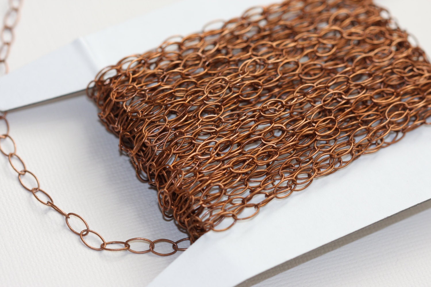 10ft Antiqued Copper Oval Drawn Cable Chain 7x3.9mm Soldered | Etsy