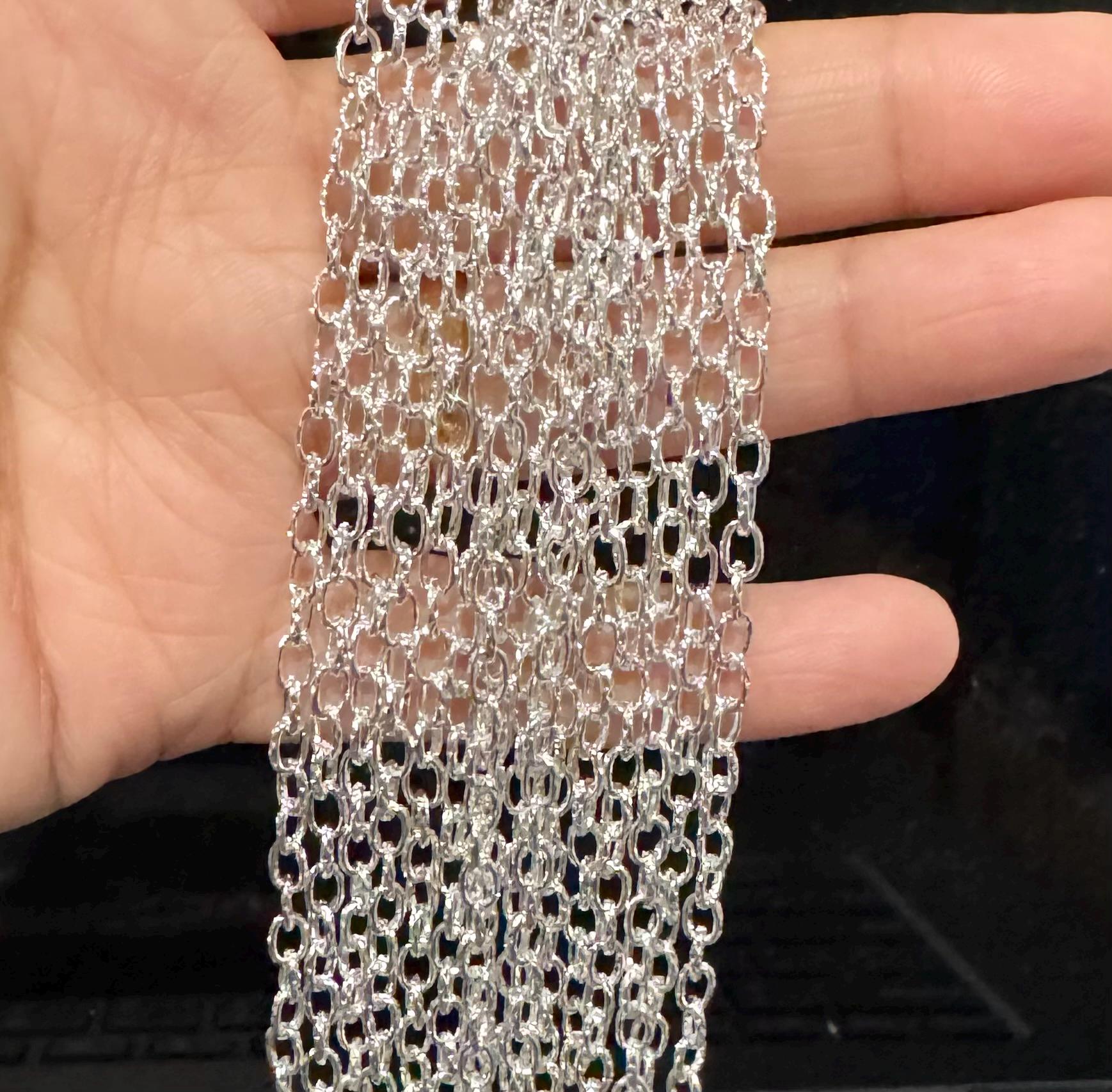 Silver Plated Chain Texture Cable Chain 5x3mm 15ft - Etsy