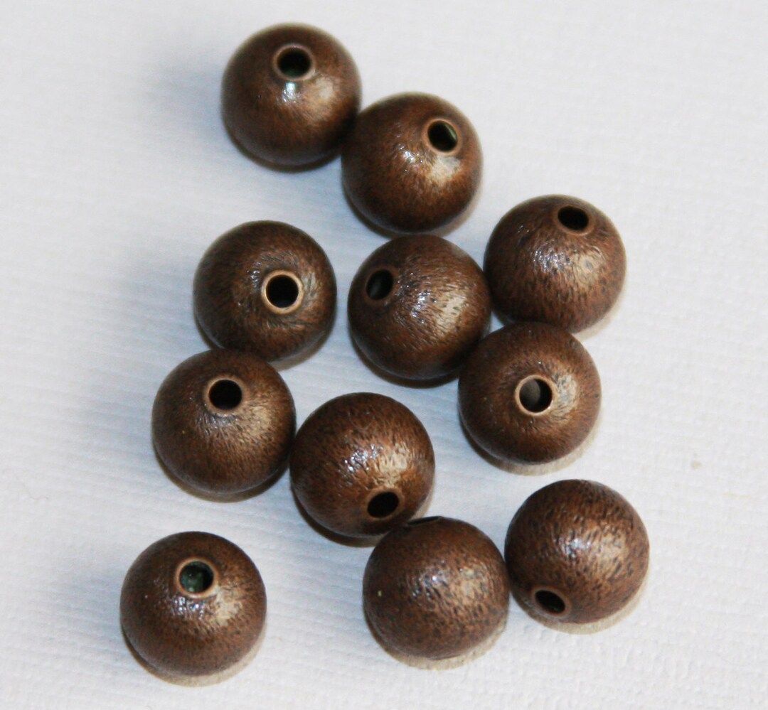 50 Pcs Anitque Copper Round Brush Beads 8mm - Etsy
