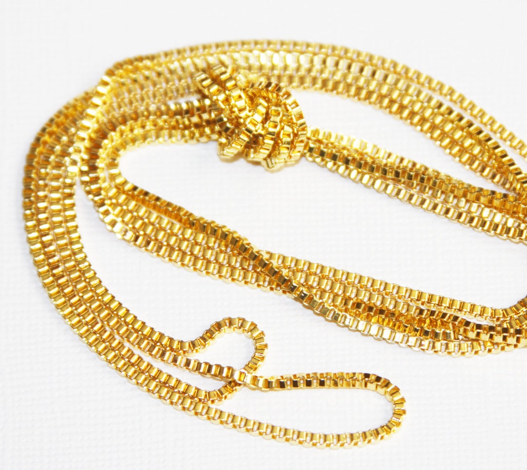 10ft Gold Color Box Chain 2mm, Gold Plated Beading Chain - Etsy