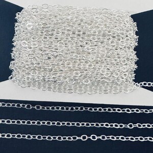 32 Ft Spool Silver Plated Chain Flat Cable Chain 3x3mm - Etsy