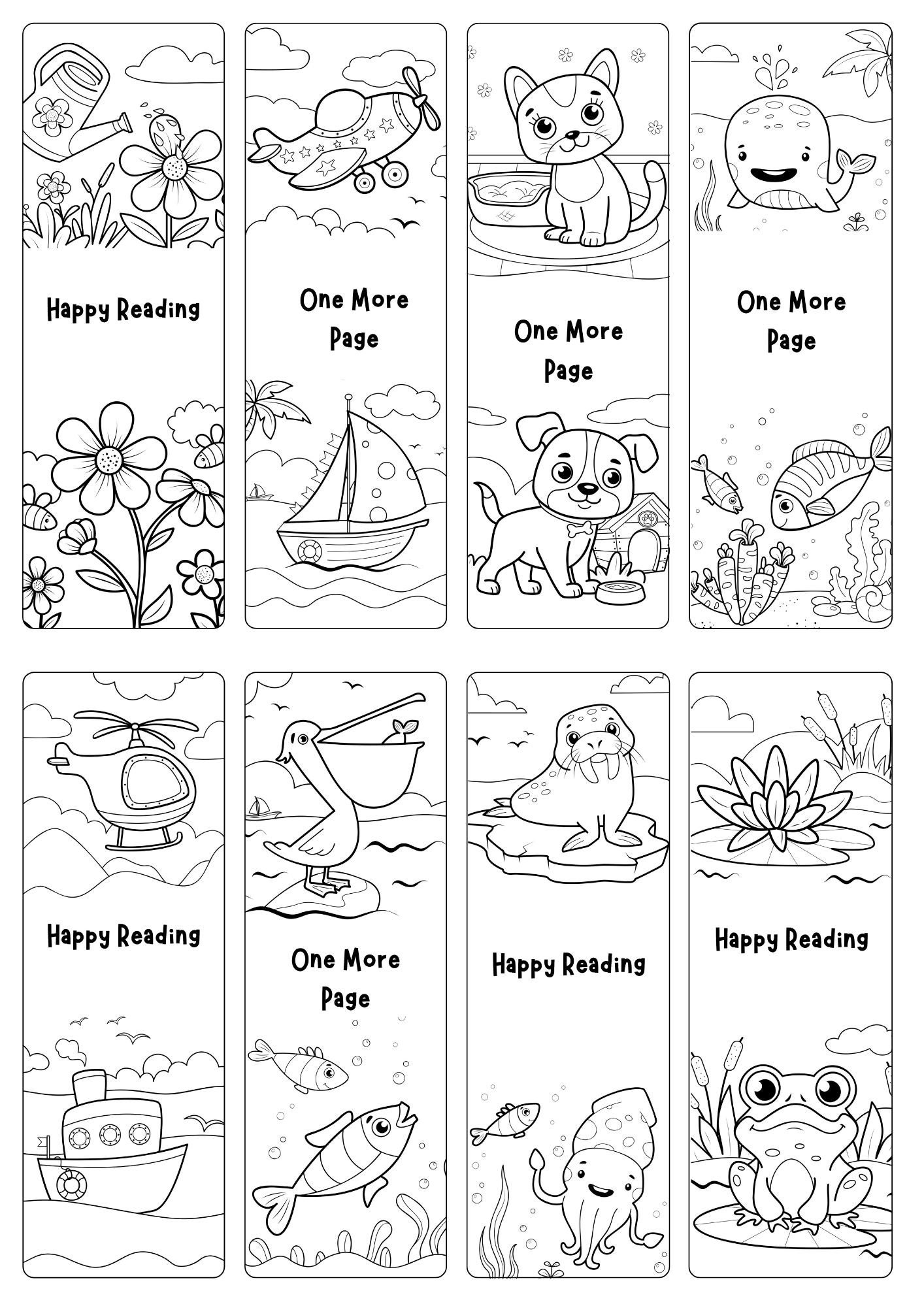 Coloring Bookmarks. Make Reading More Fun for Your Kids. HD Quality ...