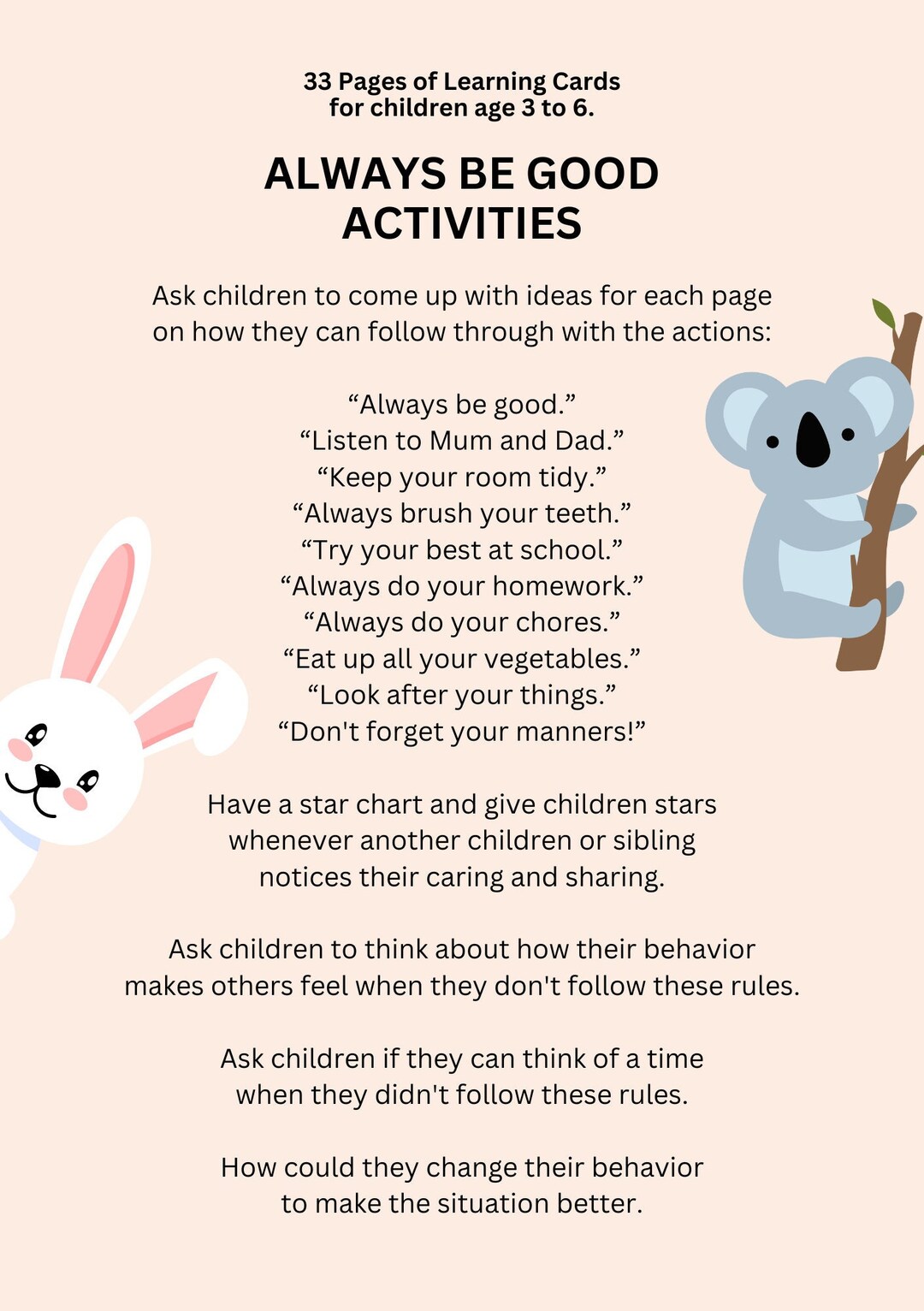 A Cue Cards, Affirmation Cards, Lesson Cards for Children Age 3 to 6 ...